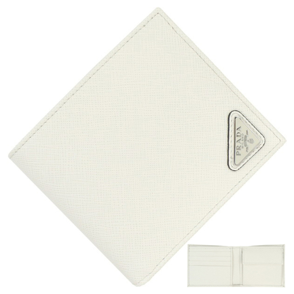 Prada | Bags | Bifold Wallet With Coin Pocket Triangle Logo Leather ...